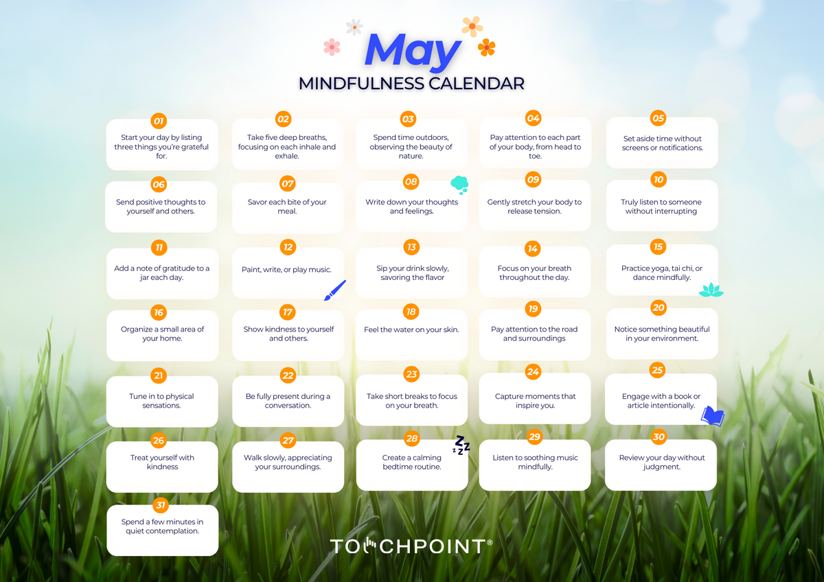 The May Mindfulness Calendar is Here! – TheTouchPoint Solution™