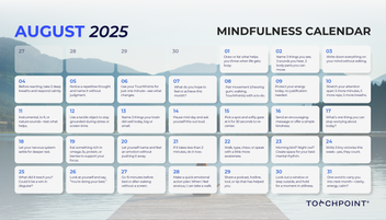 The August 2025 Mindfulness Calendar Is Here! – TheTouchPoint Solution™
