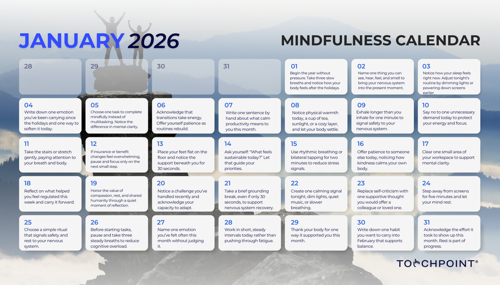 January Mindfulness Calendar 2026 | Mental Wellness & Stress Relief ...