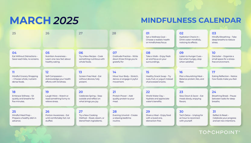 The March 2025 Mindfulness Calendar is Here! – TheTouchPoint Solution™